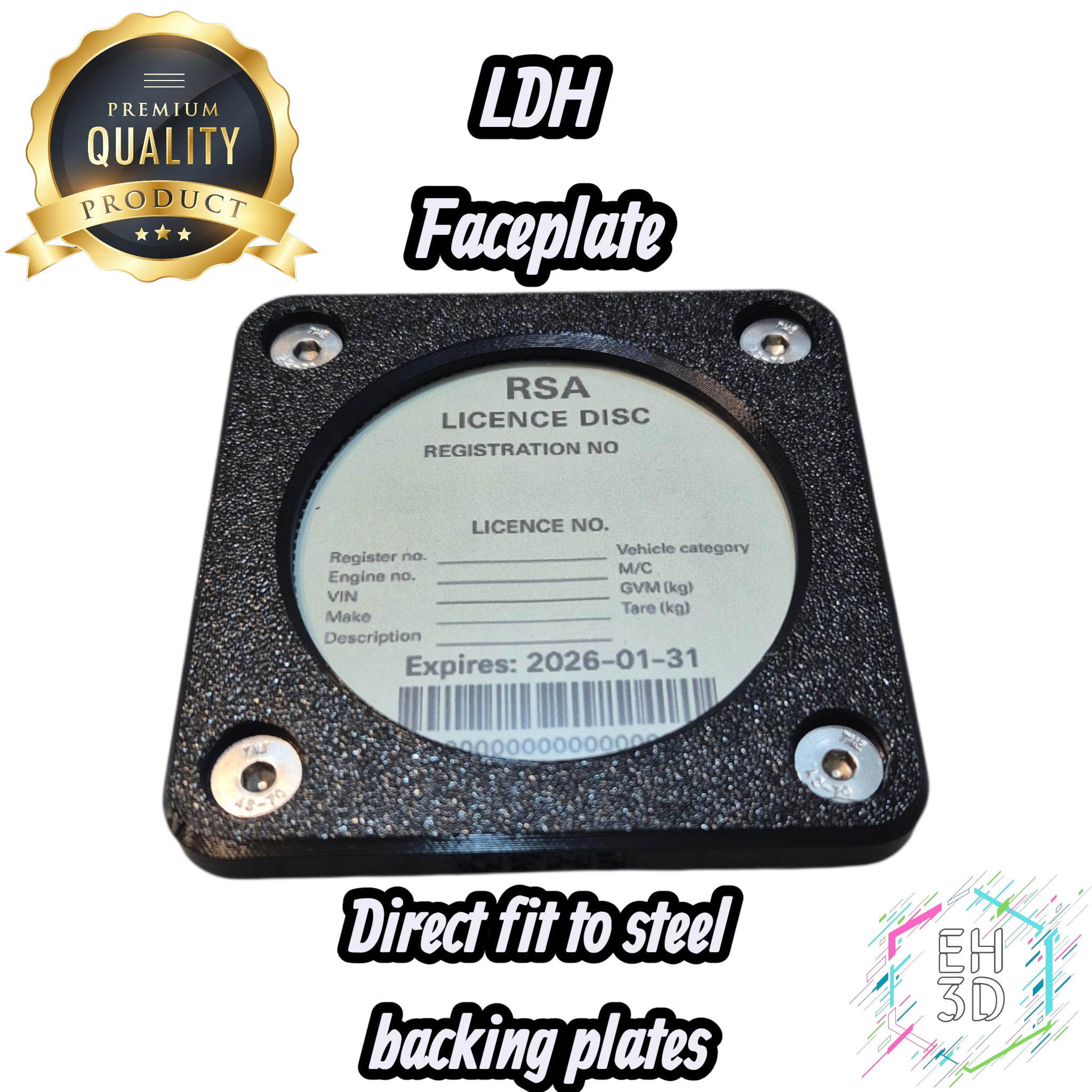 License Disc Holder Faceplate – EH3D